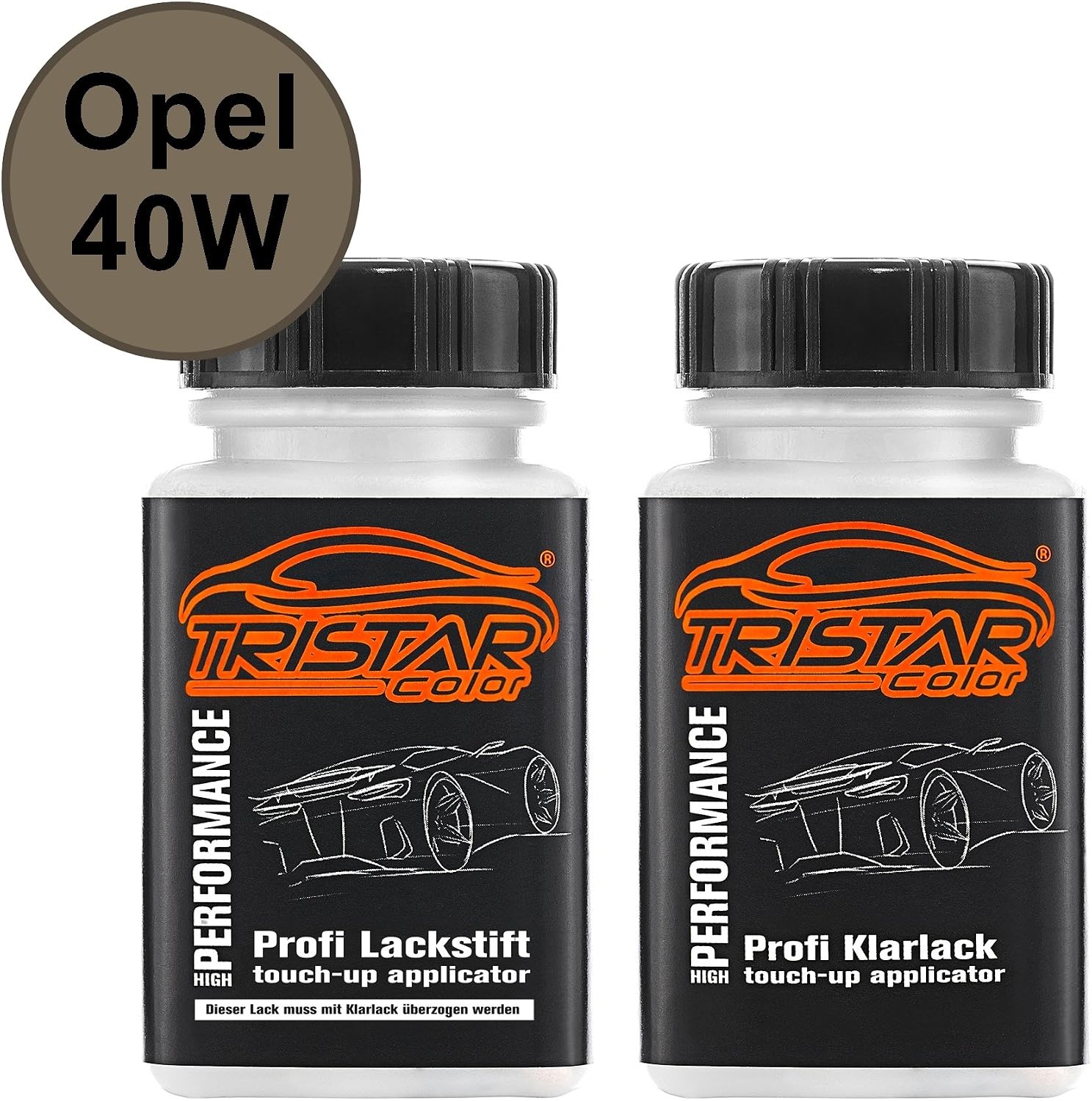 TRISTARcolor Autolack Lackstift Set für Opel 40W Pepperdust Metallic ...