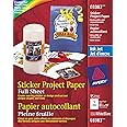 Avery Sticker Paper, Matte White, 8.5 x 11 Inches, Inkjet Printers, 15 ...