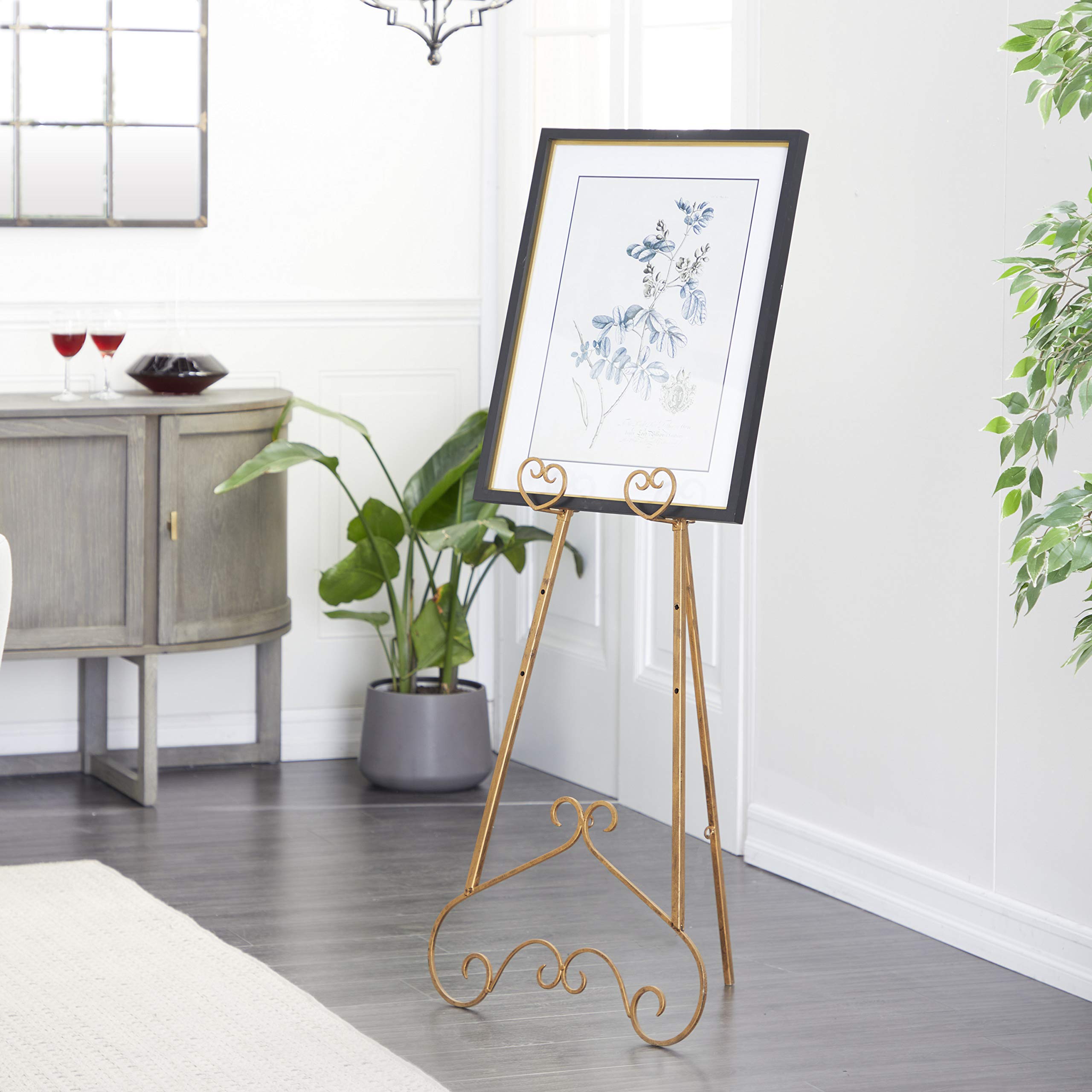 Deco 79 Metal Scroll Large Free Standing Adjustable Display Stand Easel ...