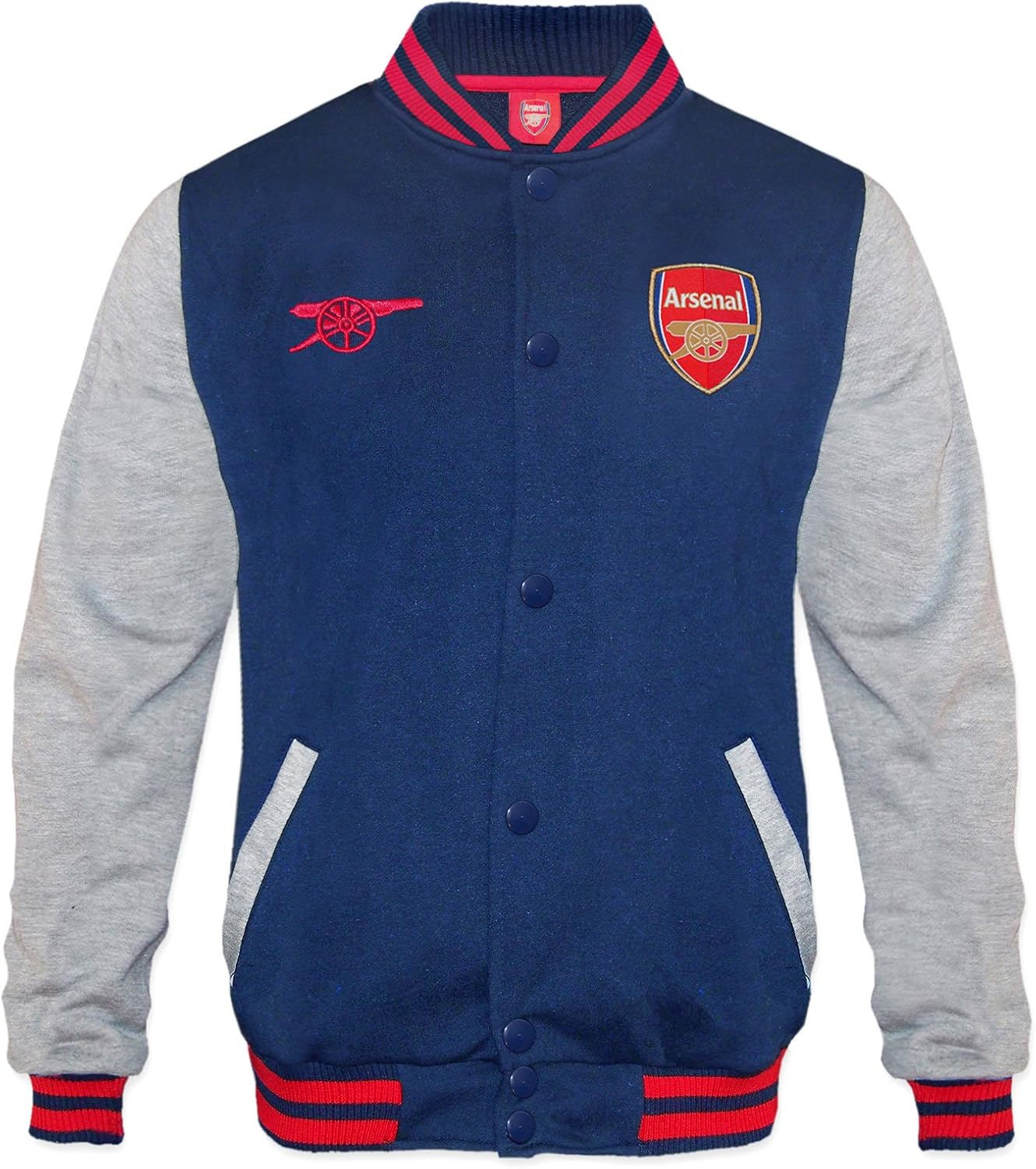 Arsenal FC Official Gift Mens Retro Varsity Baseball Jacket Navy XL ...
