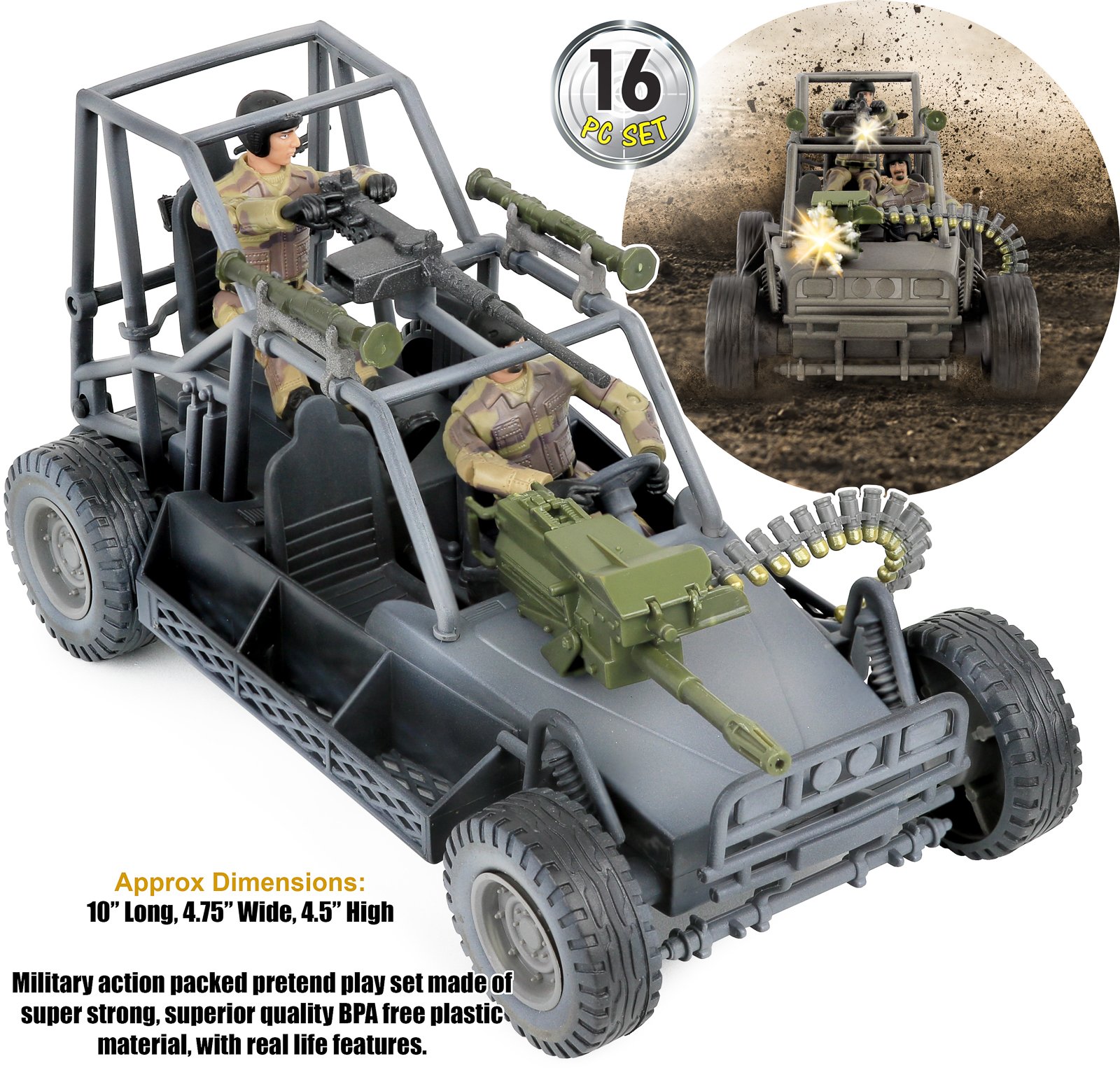 Mua Click N' Play Military Desert Patrol Vehicle (DPV) Buggy, 16 Piece ...