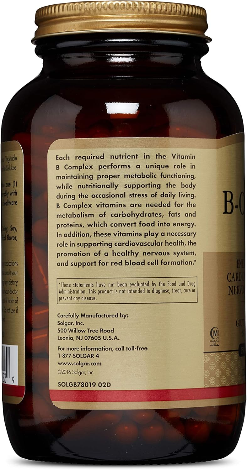 Solgar - B-Complex "50", 250 Vegetable Capsules - DailyNutriPlus LLC