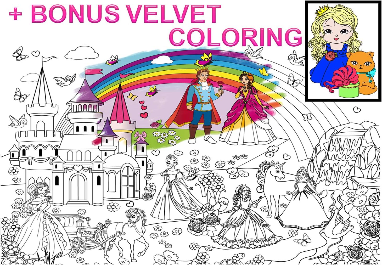 Amazon.com: Alex Art, Giant Coloring Poster – Princess Huge Posters to ...