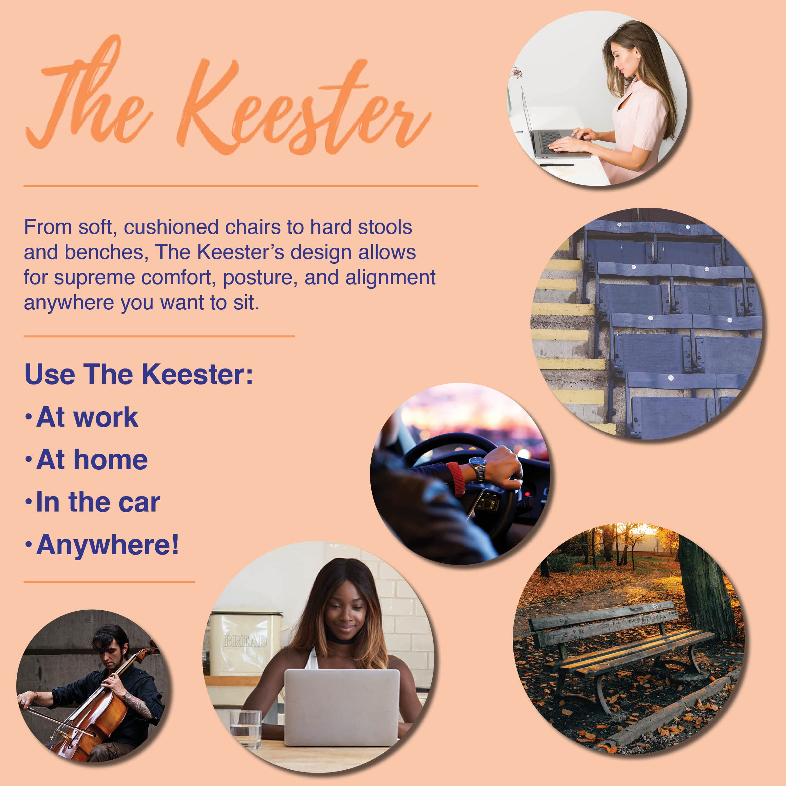 Keester Back and Hip Alignment Seat Cushion, The, for Proper Alignment ...