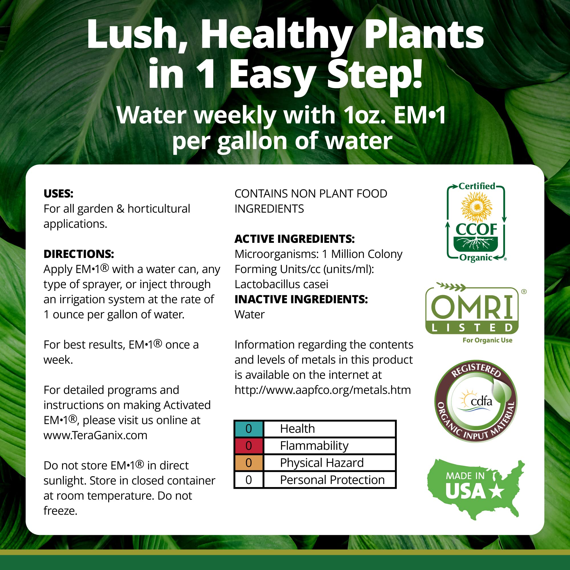 Mua TeraGanix EM-1 Plant Growth, Microbial Inoculant Concentrate (1 Btl ...