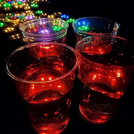 Amazon.com: DIY Party Light-up Cups, Light Sticker, Adhesive LED ...