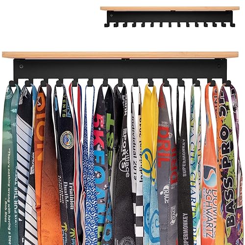 Trophy Shelf with Hooks for Medals - Metal Display Shelf for Wall Mount ...