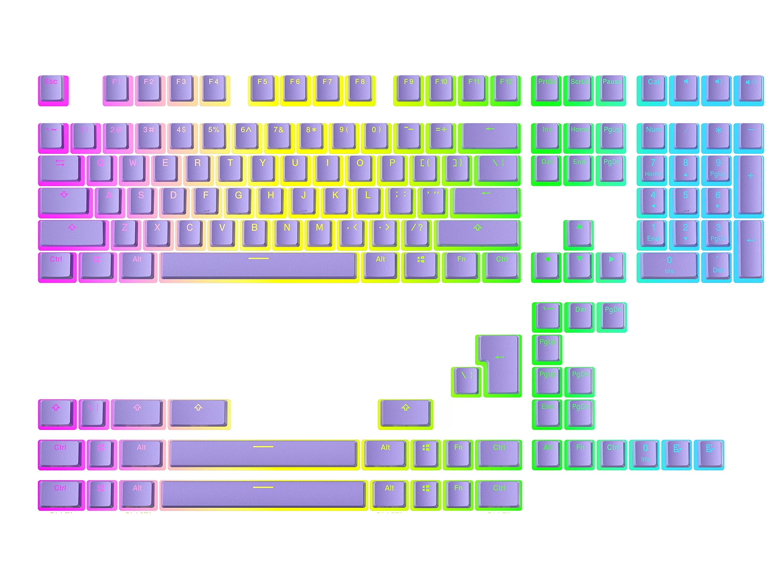 Ranked Pudding v2 PBT Keycaps | 145 Double Shot Translucent ANSI US ...