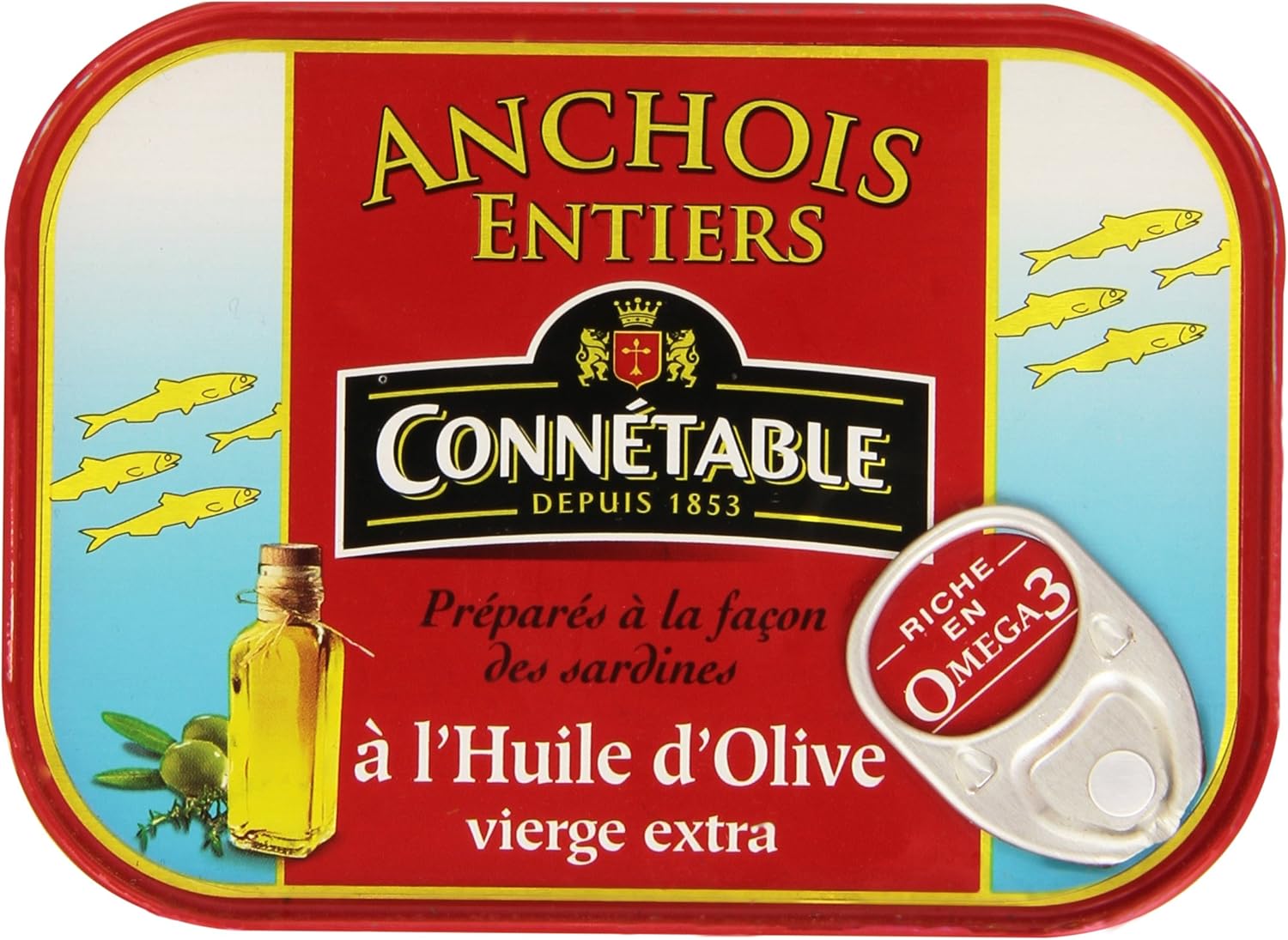 Connétable Anchois entiers à l'huile d'olive vierge extra - La boîte de ...