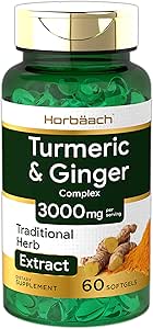 Amazon.com: Turmeric Curcumin & Ginger Complex | 3000 mg | 60 Softgel ...