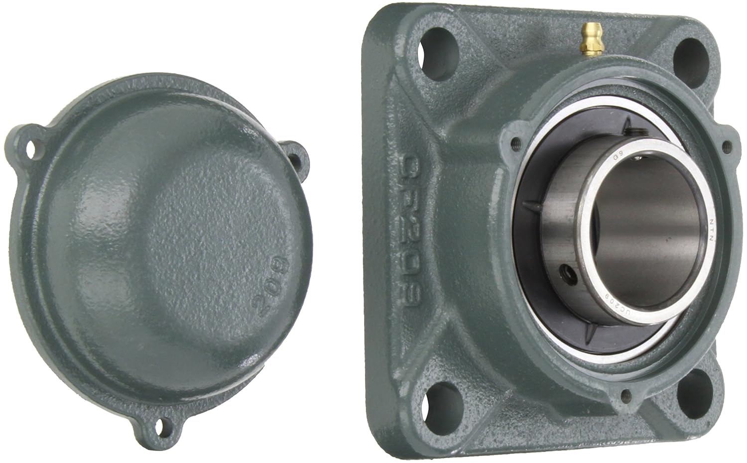 NTN CM-UCF209D1 Light Duty Flange Bearing, 4 Bolts, Setscrew Lock ...
