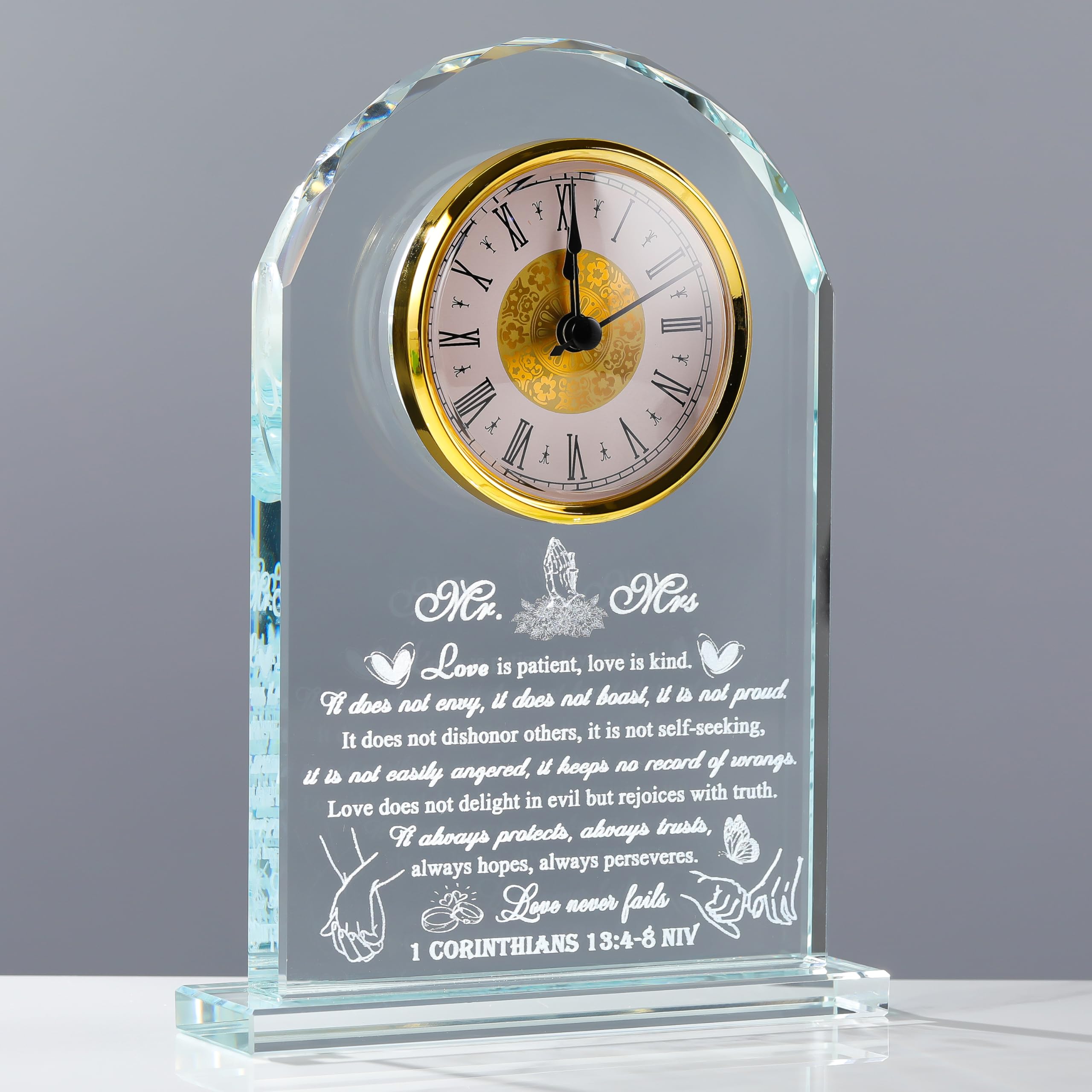 Wedding Gifts for Couple Unique 2025 - Crystal Clock Happy Anniversary ...