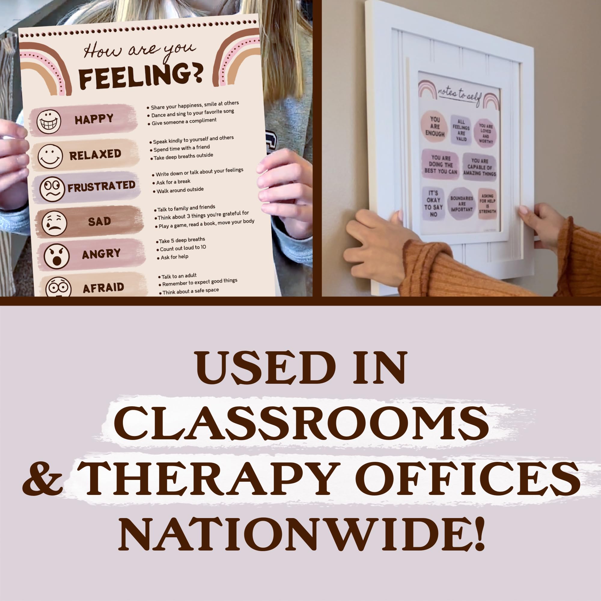 Mua 4 Pack Mental Health Posters – Boho Classroom Posters Decorations ...