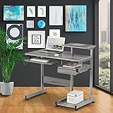 Amazon.com: Techni Mobili Complete Computer Workstation Desk Grey ...