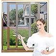 AMLOOPH Magnetic Window Screen Mesh Frame Replacement Kit Flex Adjustable Window Screens for ...