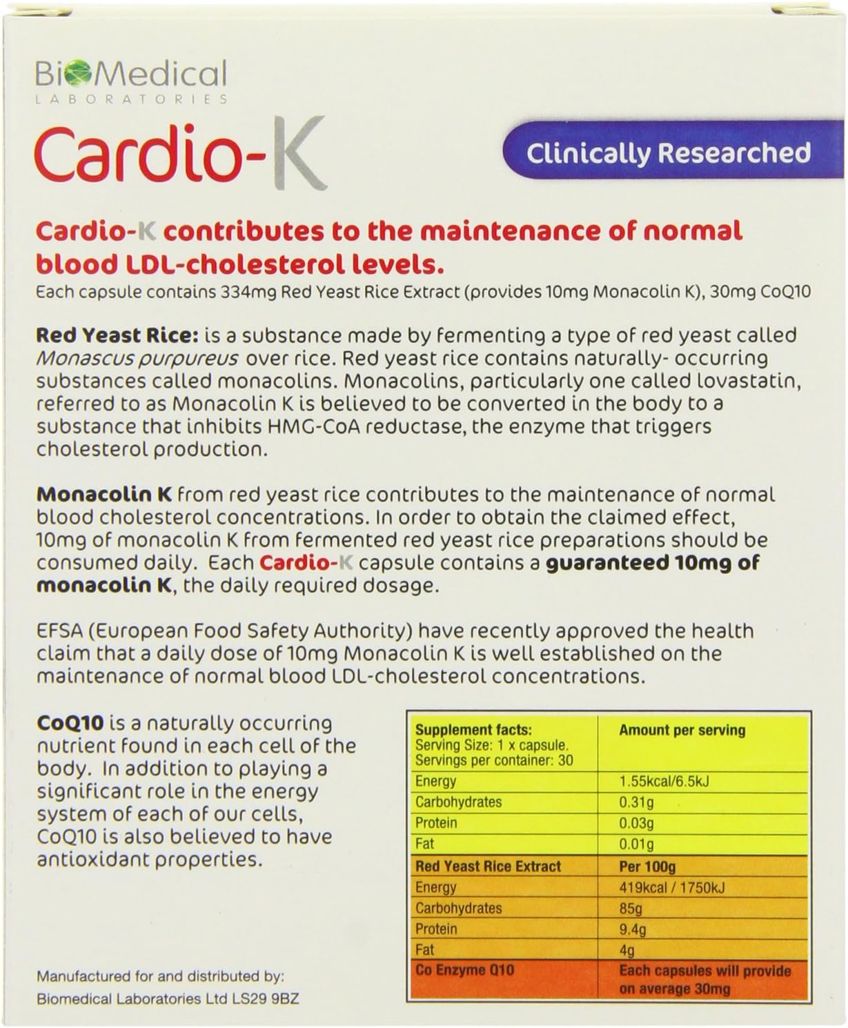 Cardio-K Cholestrol Manage – Pack of 30 Capsules – BigaMart