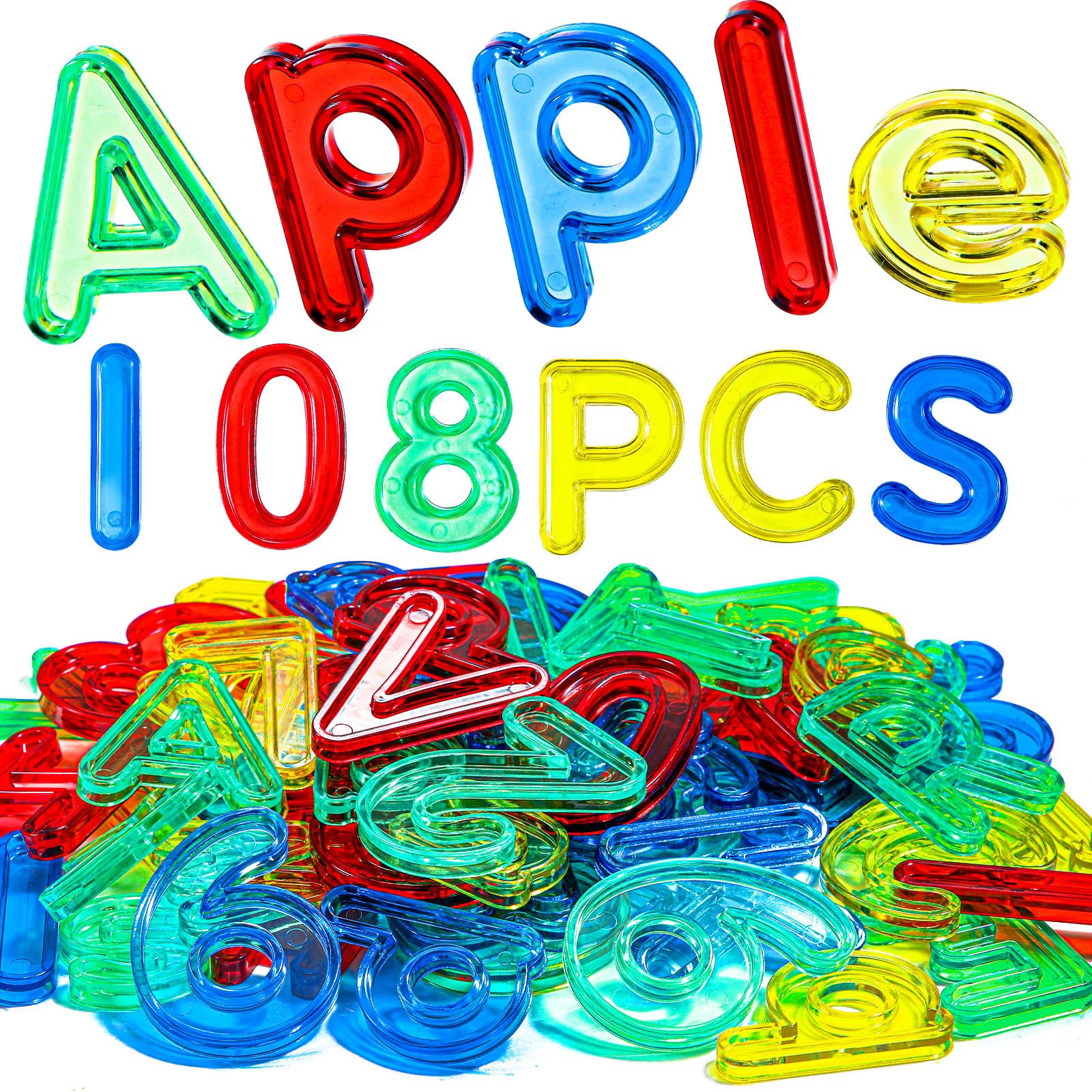 Mua Kosiz 108 Pcs Colorful Plastic Letters and Numbers Practice Set ...