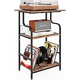 Amazon.com: VASAGLE Record Player Stand, 3-Tier Side Table, Vinyl ...