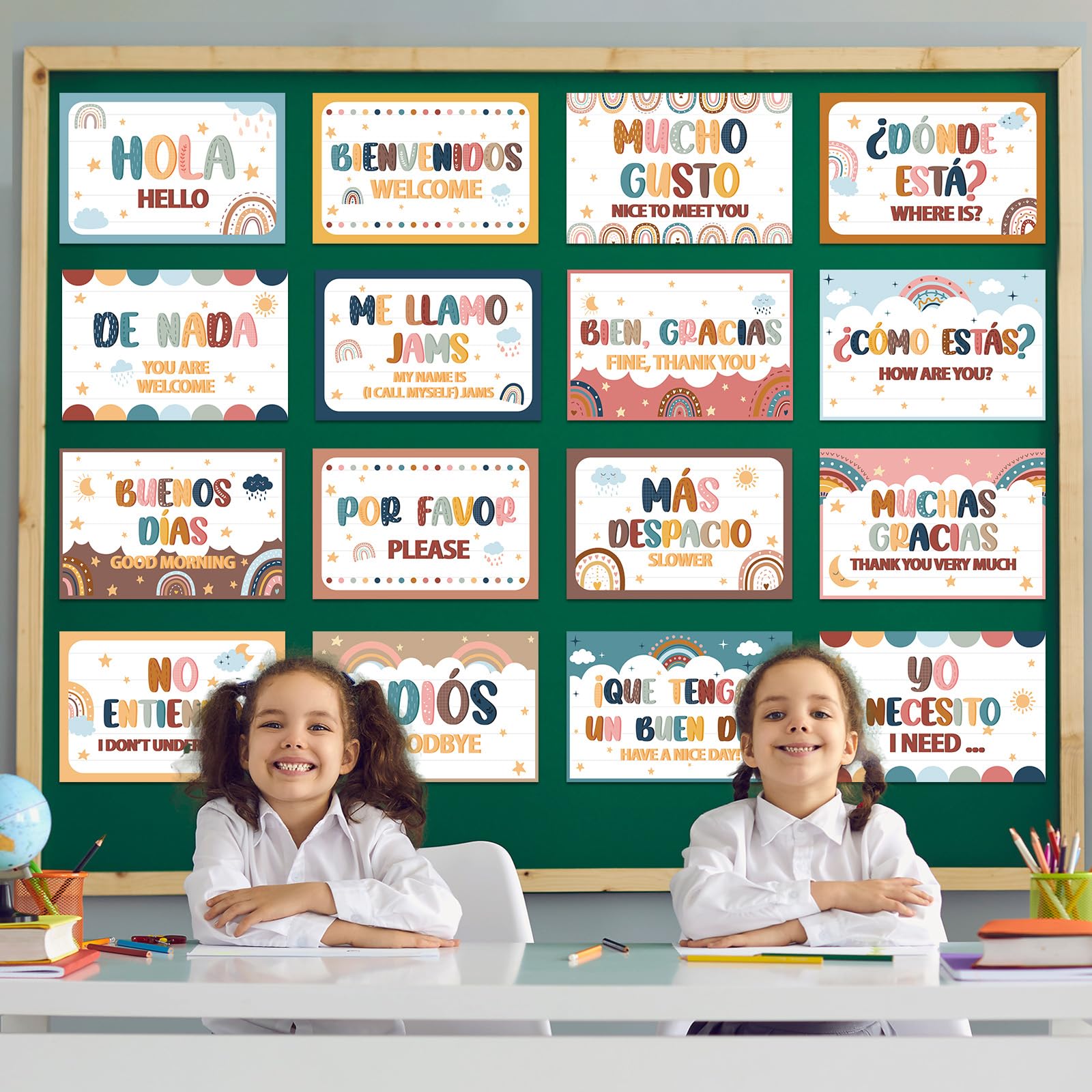 Mua gisgfim 16 Pcs Spanish Words and Phrases Poster Set Spanish Phrases ...