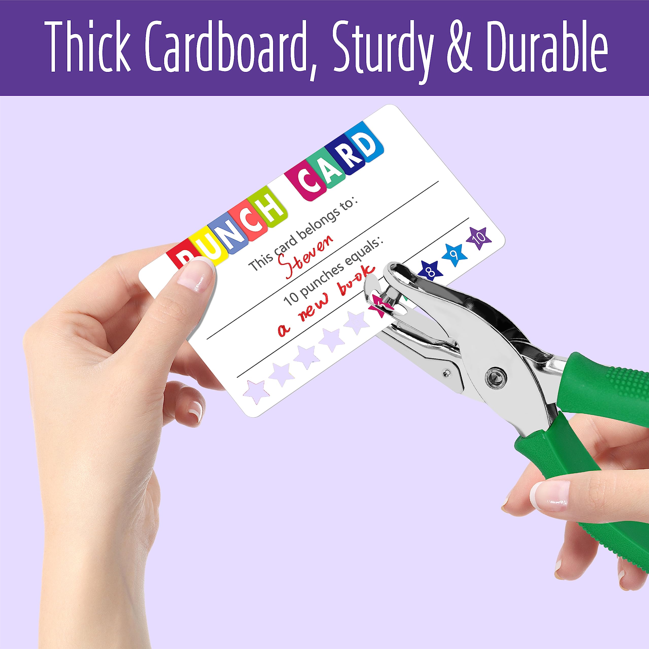 Mua 200 PCS Punch Cards, Incentive Card with Handheld Puncher Kit Star ...