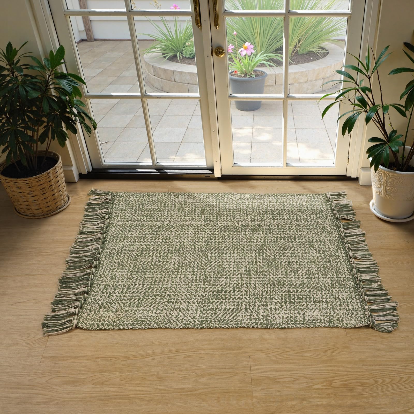 Collive 2' x 3' Small Entryway Rug, Washable Hand-Woven Kitchen Rug ...