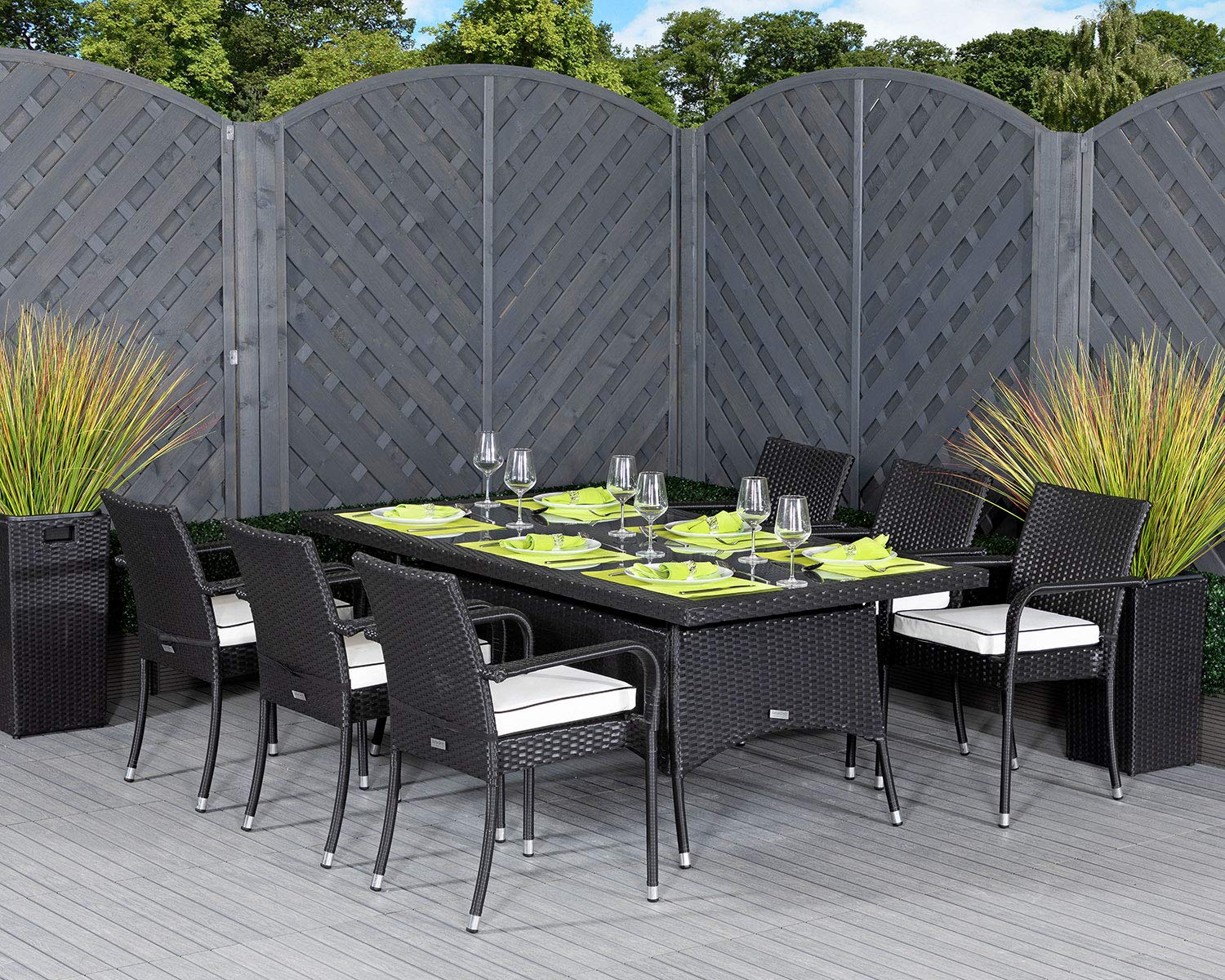 Rattan Outdoor Furniture Indoor Conservatory Roma 6 Seater Dining Set ...