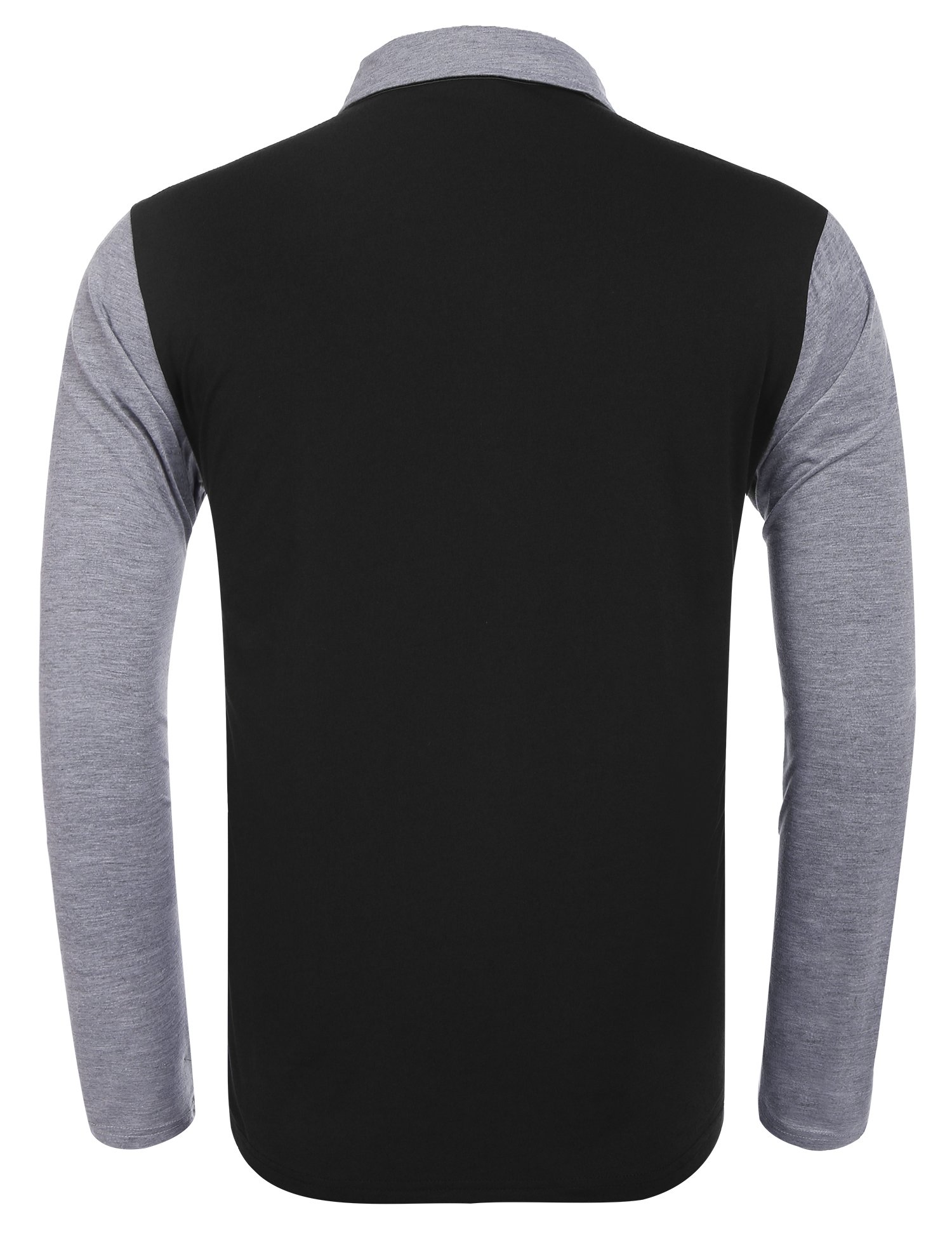 COOFANDY Mens Polo Shirt Long Sleeves Slim Fit Contrast Collar Cotton Classic T Shirts - GearUP Swag