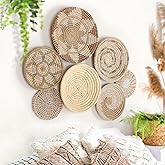 Amazon.com - Xuhal Set of 8 Hanging Woven Wall Basket Handmade ...