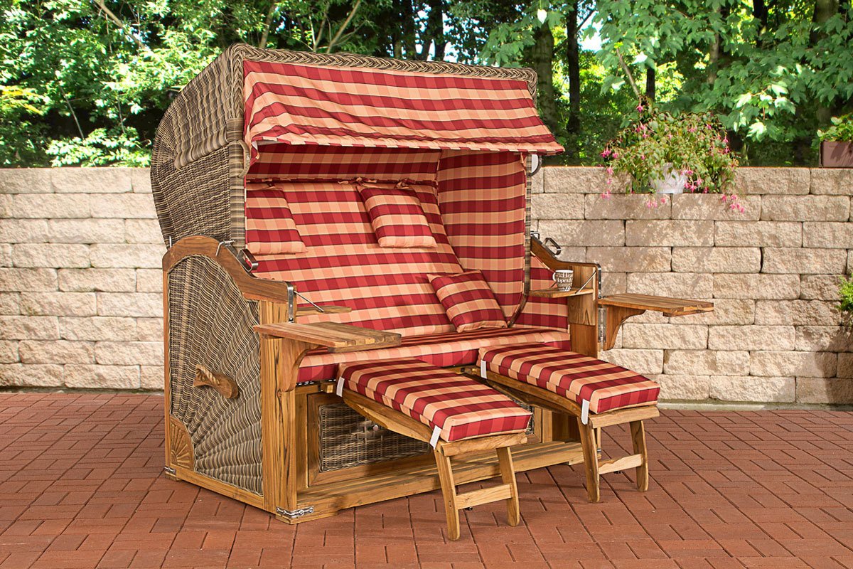 CLP XXL-Strandkorb HELGOLAND inklusive Kissen und Sitzpolster I ...