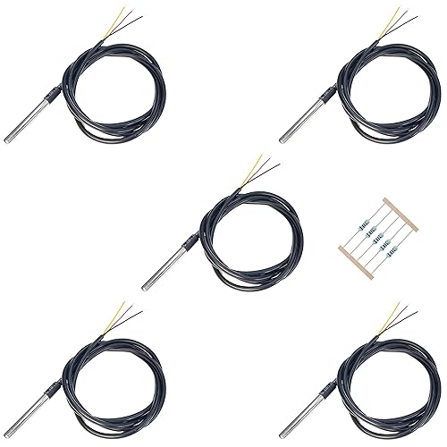 DS18B20 Waterproof Temperature Sensor, Stainless Steel Probe, for Arduino, ESP32, ESP8266 ...