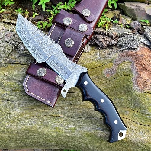 Grace Knives Handmade Hunting and Bushcraft Knife Damascus Steel ...