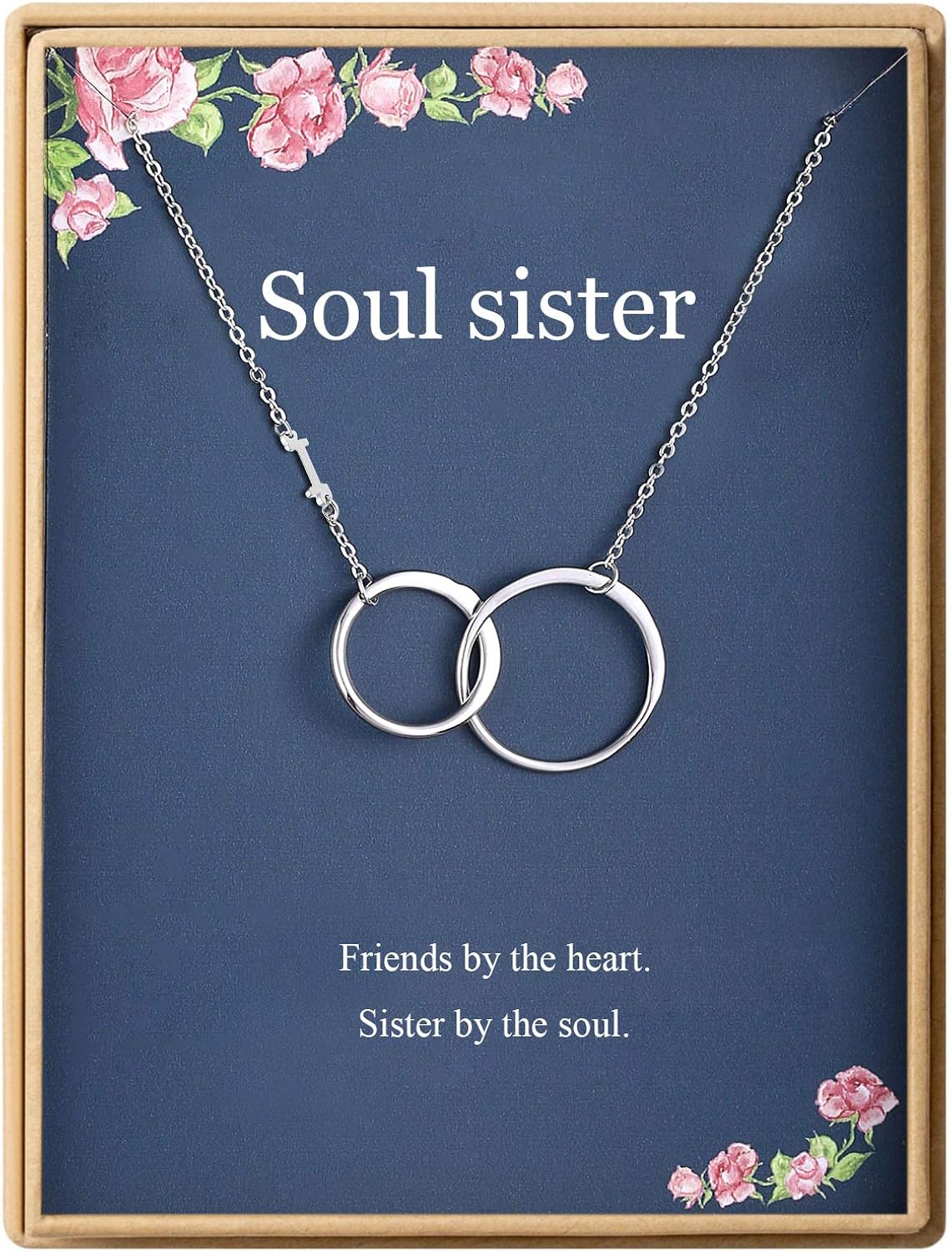 Soul Sister Necklace Initial Two Interlocking Infinity Double Circles ...