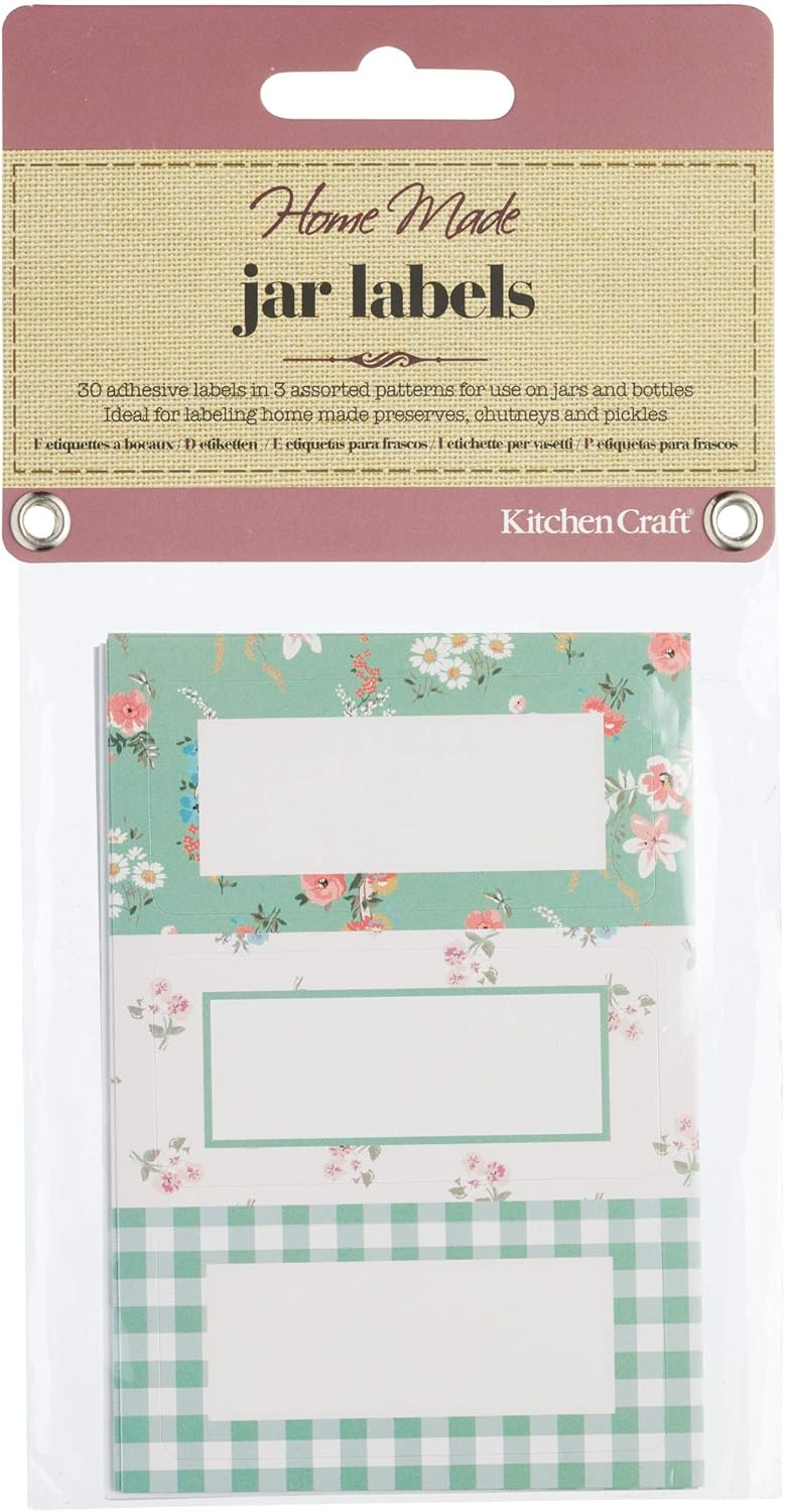 KitchenCraft Home Made Sticky Labels for Jars, Assorted Designs, Paper ...