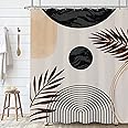Amazon.com: Laifzere Boho Mid Century Shower Curtain Abstract Modern Leaf Shower Curtain for ...