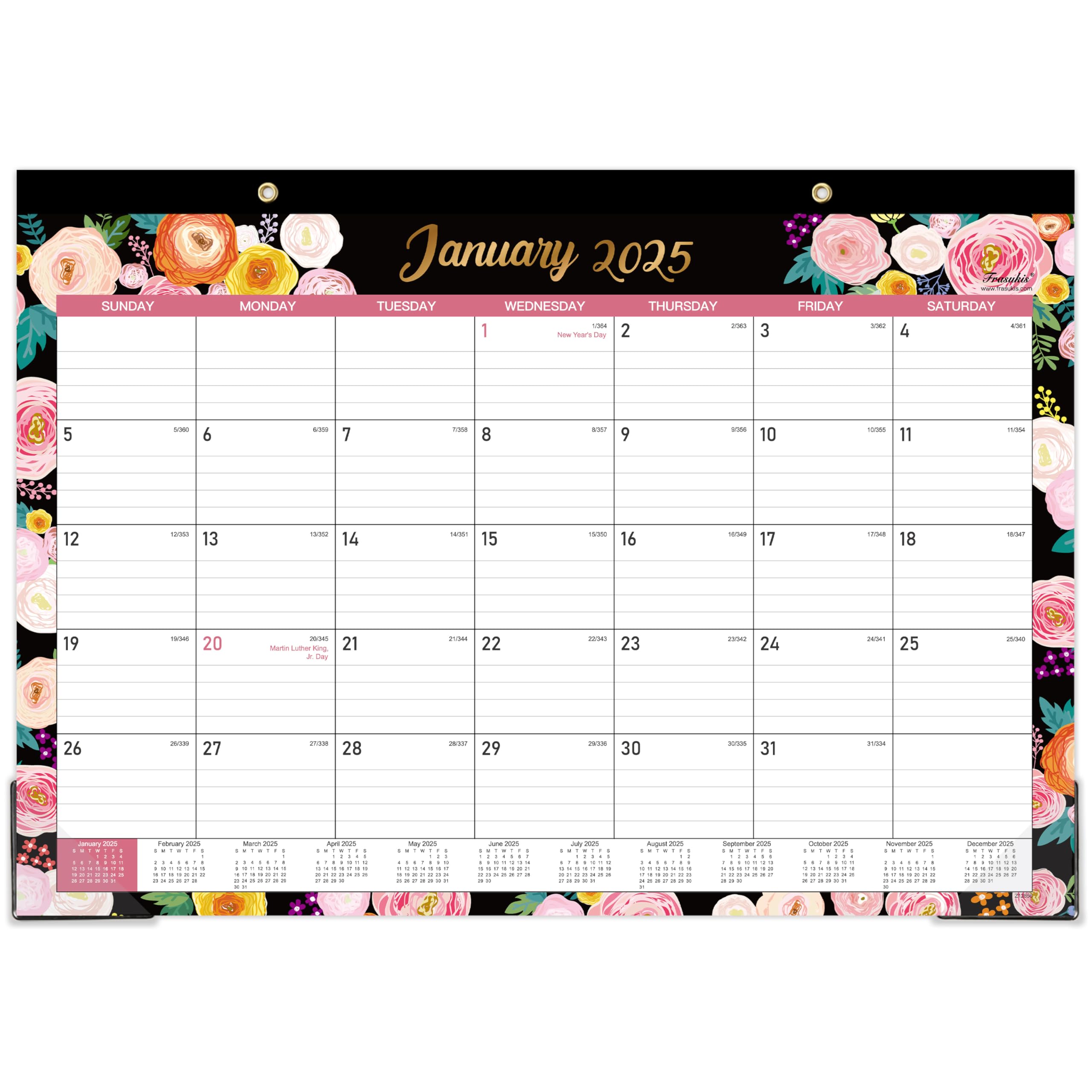 Wall Busy Life - Jan To Dec Fuchsia 2025 Calendar - With Calendar 2025