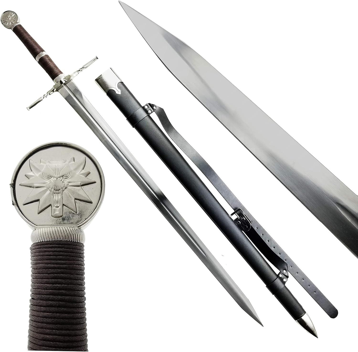 Amazon.com: 49" Fantasy Wolf Steel Blade Sword Medieval Two Hand Sword ...