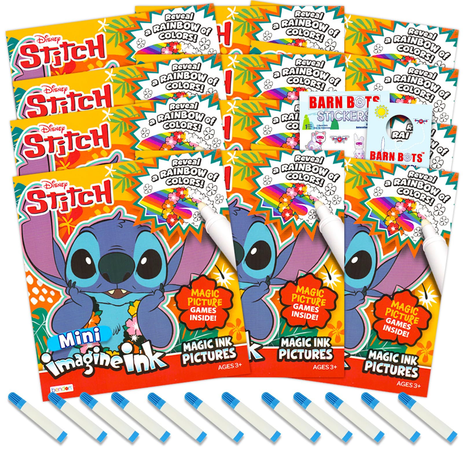 Disney Lilo and Stitch Imagine Ink Coloring Book Set - Bundle of 12 No ...