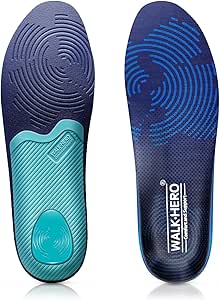 WALK·HERO COMFORT AND SUPPORT Medium Arch Insoles - Cushioning orthotic ...