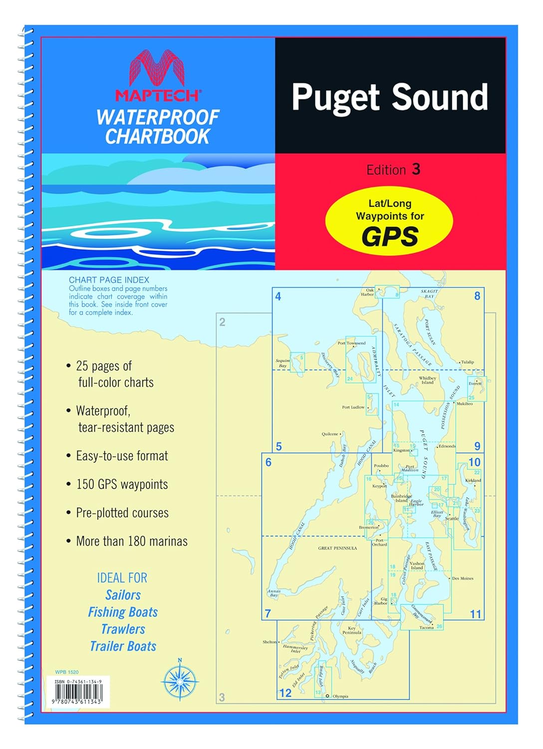 Boating & Sailing Maptech Puget Sound Waterproof Chartbook 3rd Edition ...