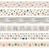 Amazon.com: Whaline 73.5Ft Colorful Bulletin Board Borders 8 Boho ...