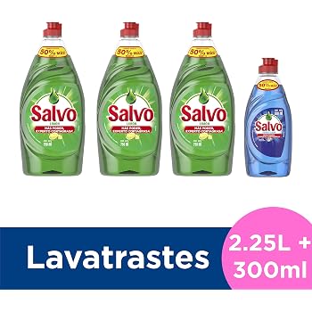 Salvo Lavatrastes Líquido Limón, 750 ml: Amazon.com.mx: Salud, Belleza ...