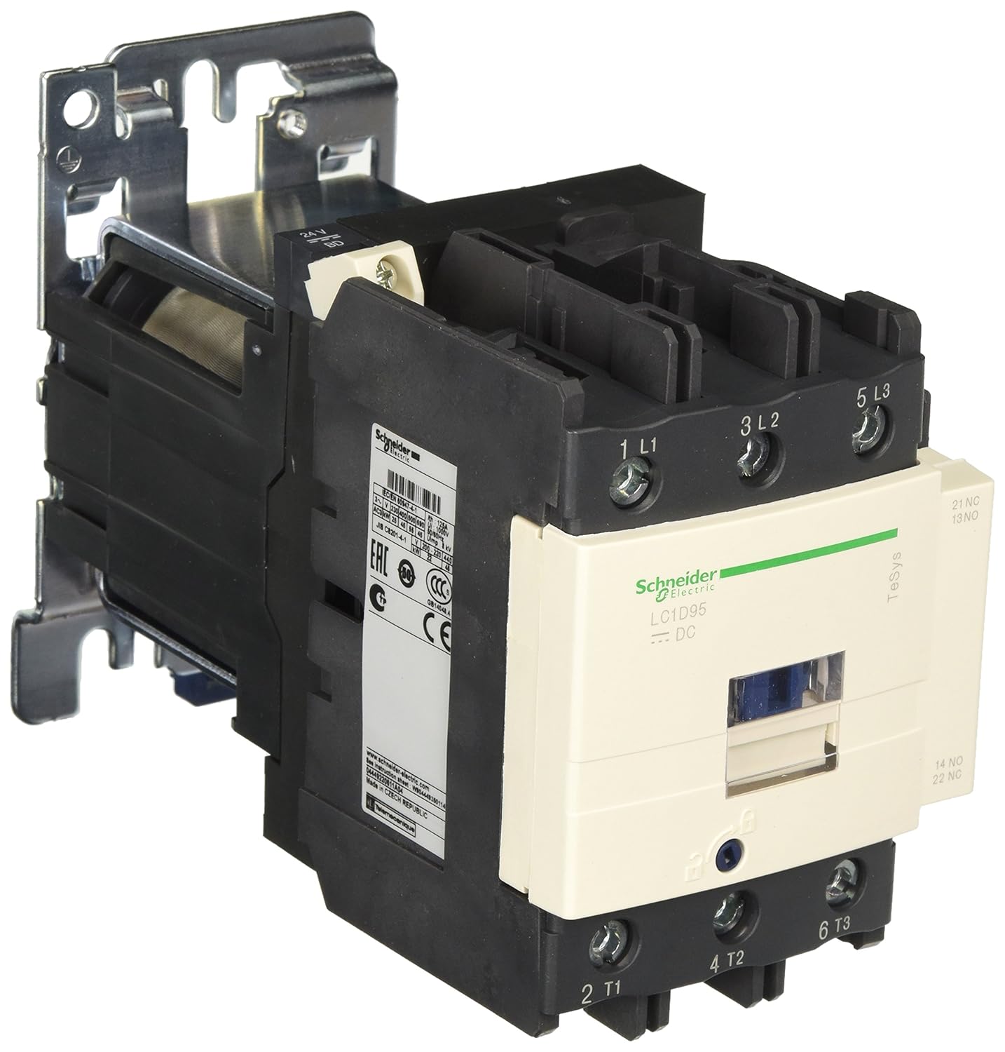 Schneider LC1D95BD 95 A 3P AC3 TeSys DC Coil D Contactor, 24 V, White ...