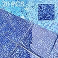 20 PCS Porcelain Swimming Pool Waterline Tile, 6" x 6" Blue Glazed Tile ...