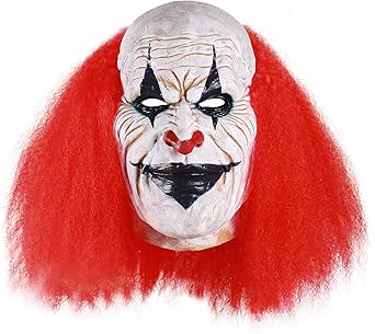 Amazon.com: Adults Creepy Clown Face Mask Scary Joker Masks for ...