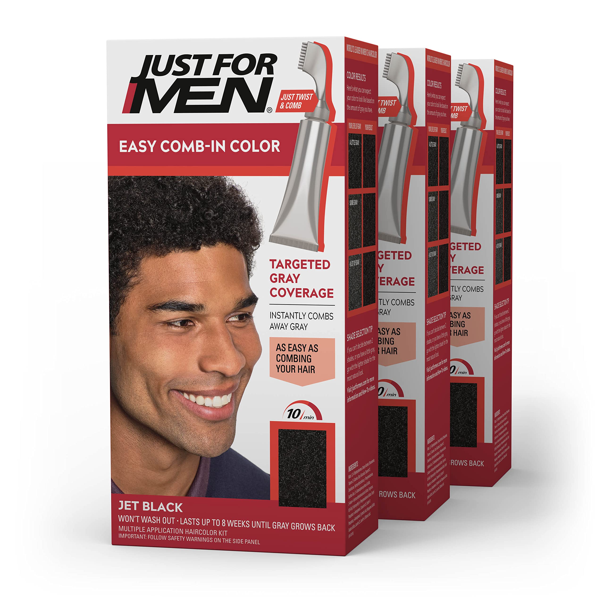 Just For Men Easy Comb-In Color Men's Hair Dye, Easy No Mix Application ...