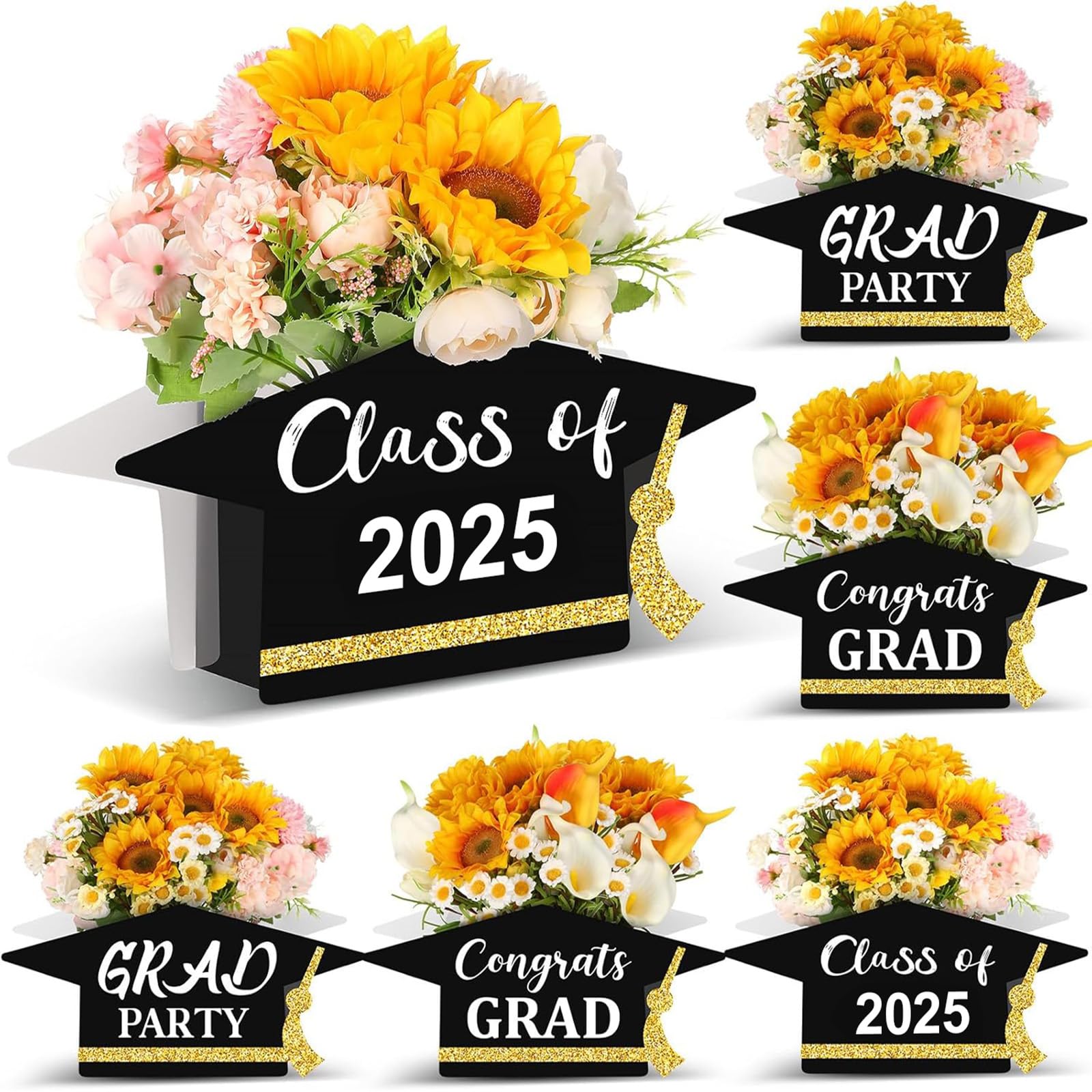 Estune 6 Pcs 2025 Graduation Centerpieces for Table Decorations ...