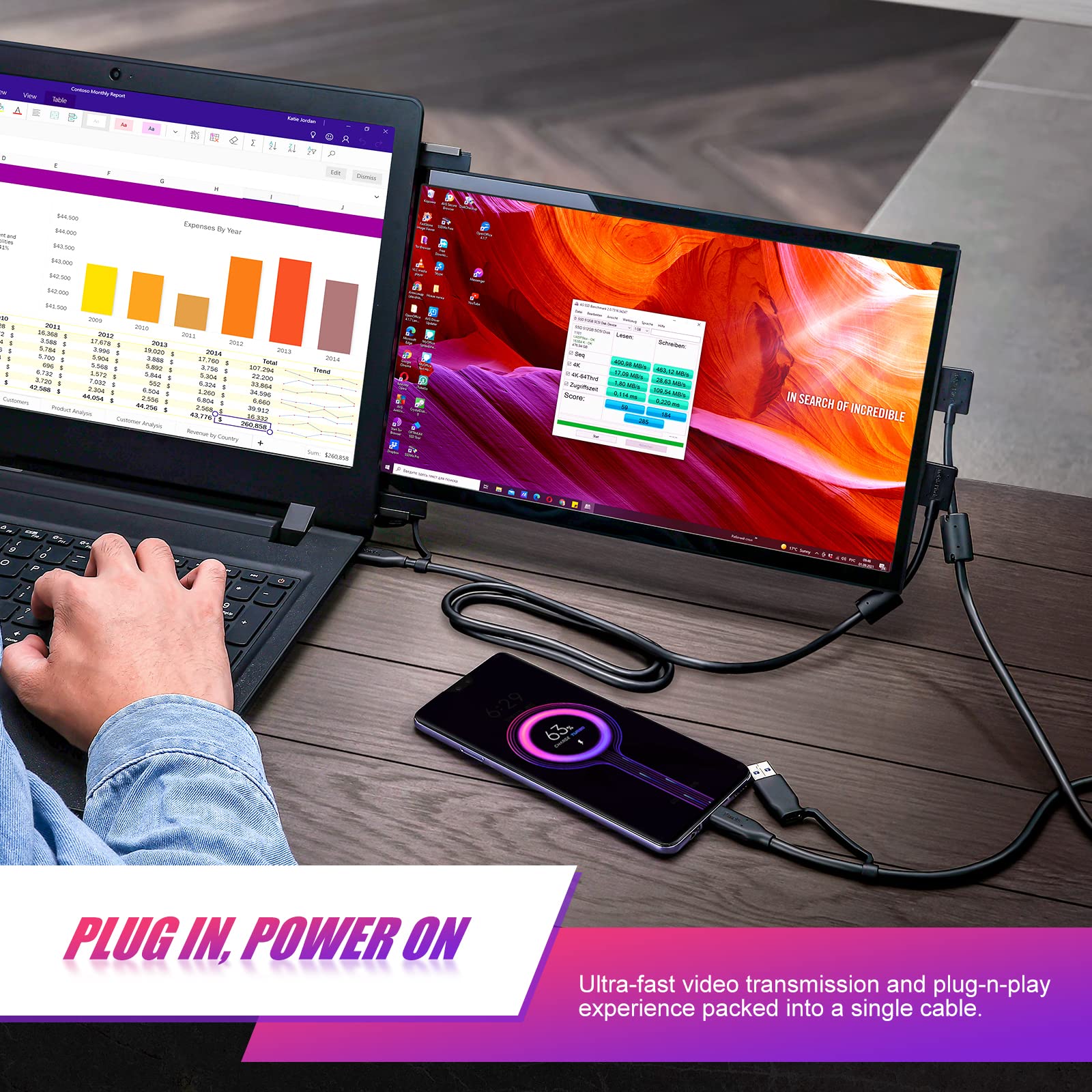 Mua Duex Plus Portable Monitor for Laptop, 13.3" Full HD IPS Dual ...