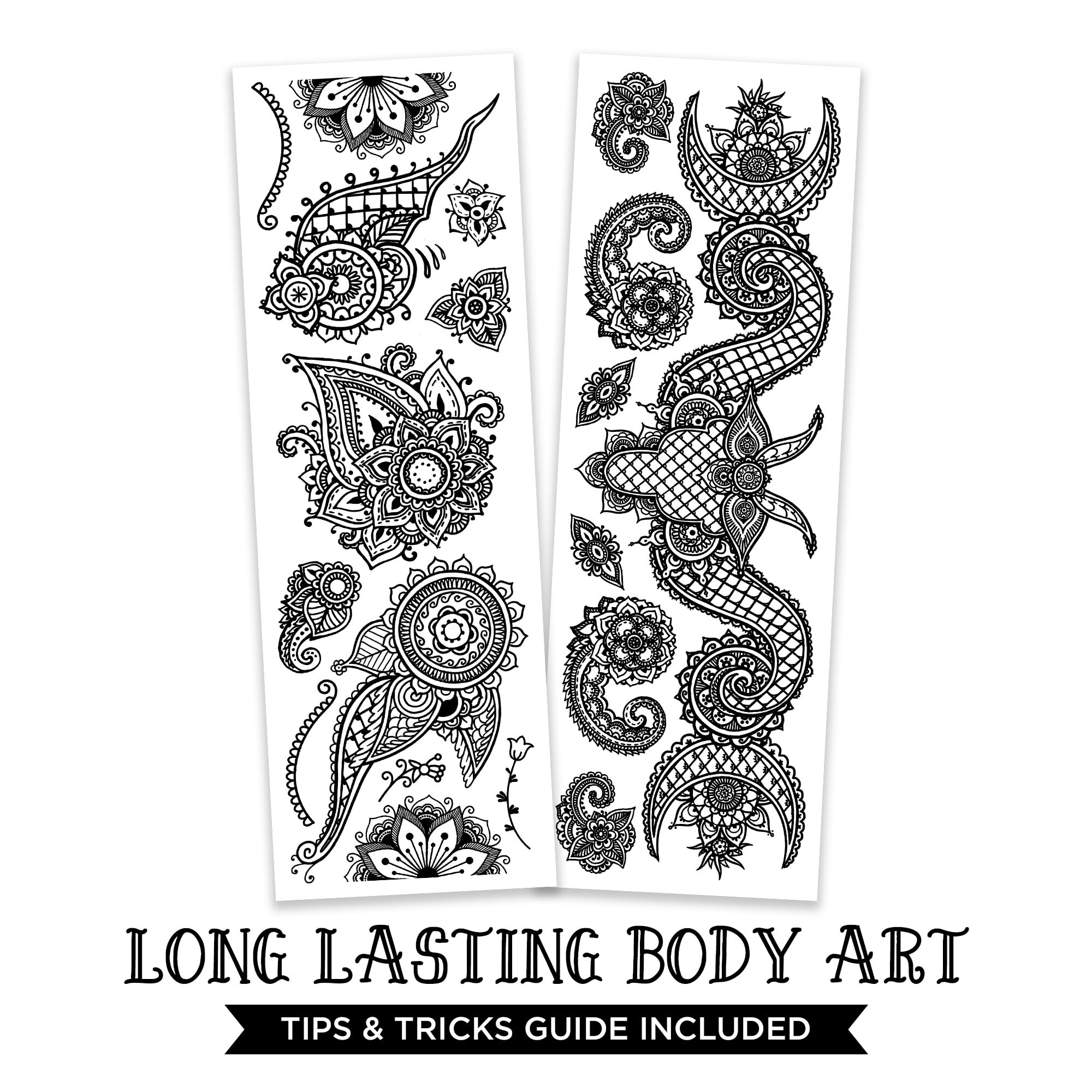 Savvi - 17 Henna Temporary Tattoos: Skin-Safe Ink, Great For Parties ...