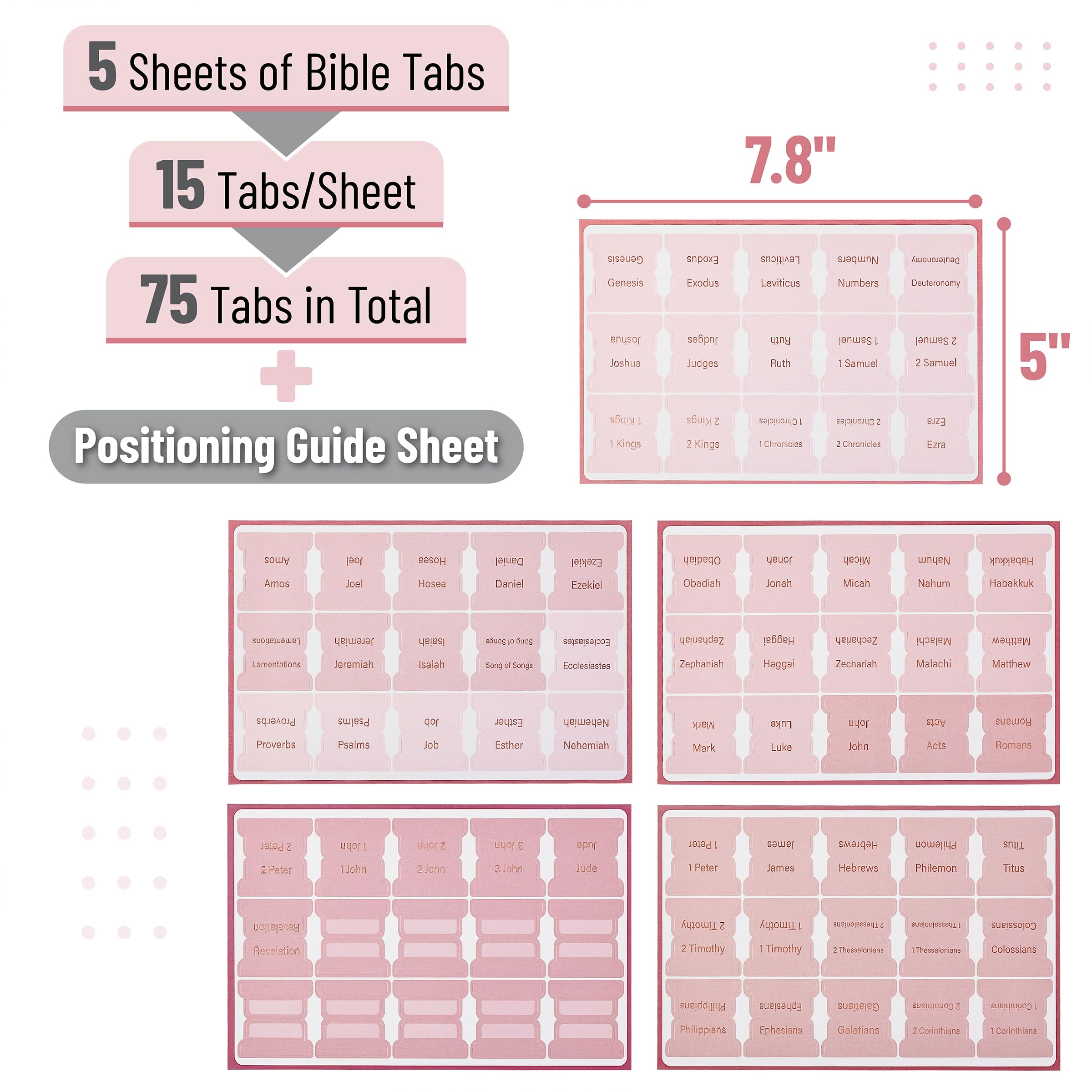 Mua Mr. Pen- Bible Tabs, 75 Tabs, Pink Shades, Laminated Bible Tabs for ...