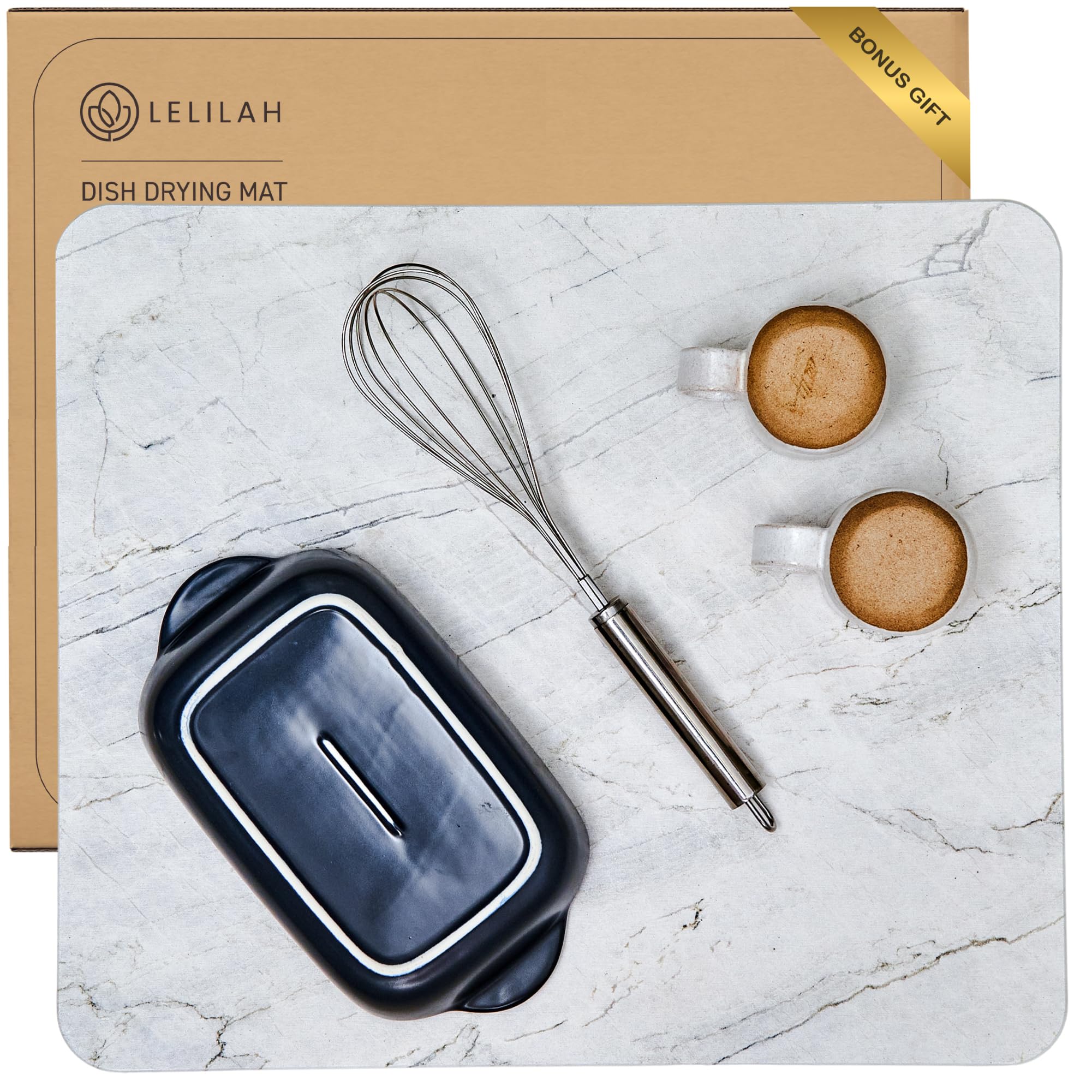 Large Stone Drying Mat for Kitchen Counter | 17"x15" Super Absorbent ...